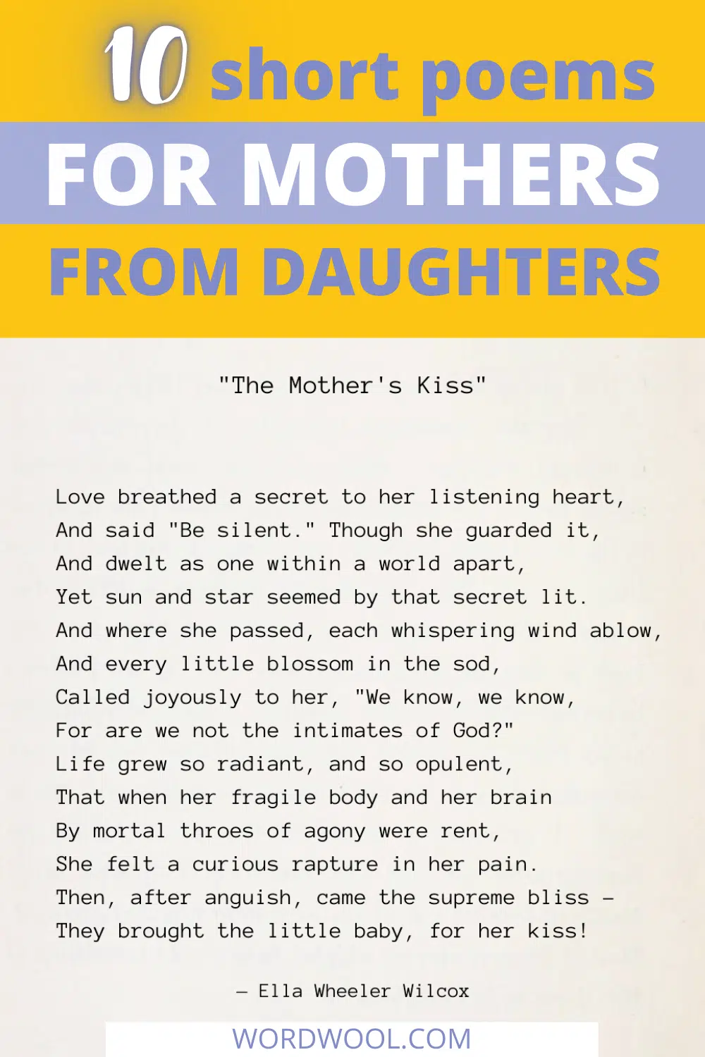 10 touching short poems for mothers from daughters